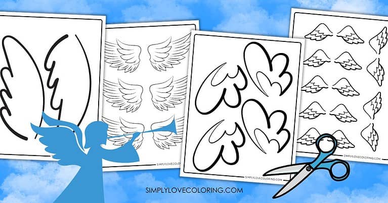 Angel Wing Templates (Free PDF Printables) - Simply Love Coloring