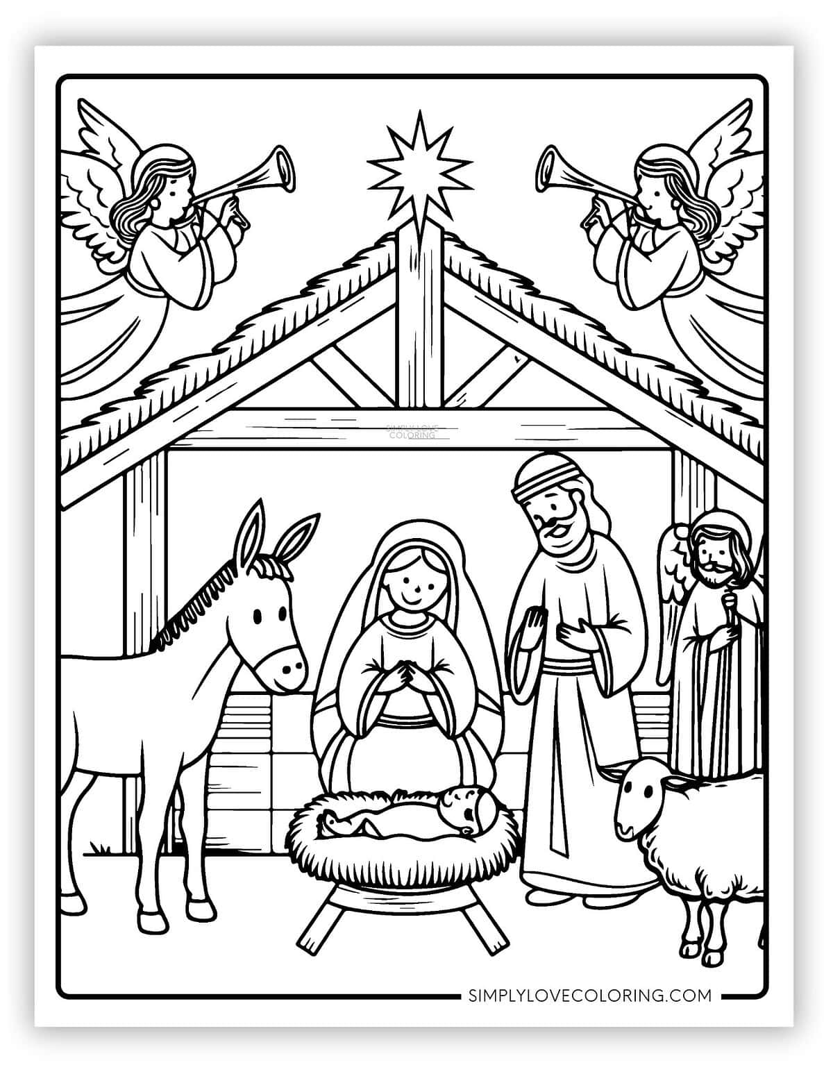 Nativity Coloring Pages (Free PDF Printables) - Simply Love Coloring