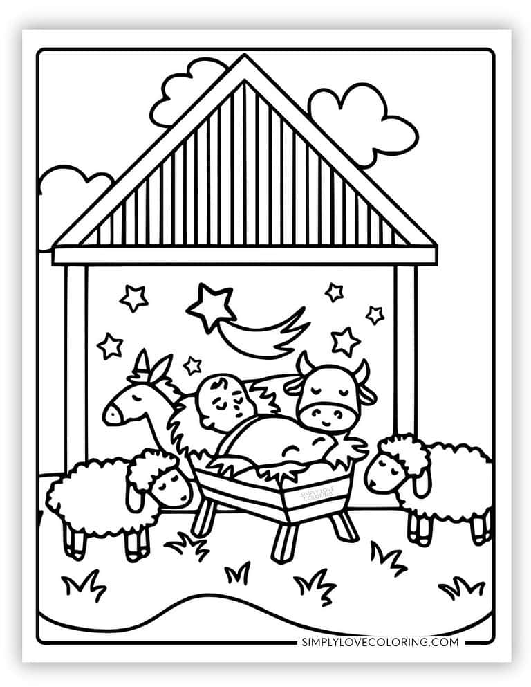 Nativity Coloring Pages (Free PDF Printables) - Simply Love Coloring