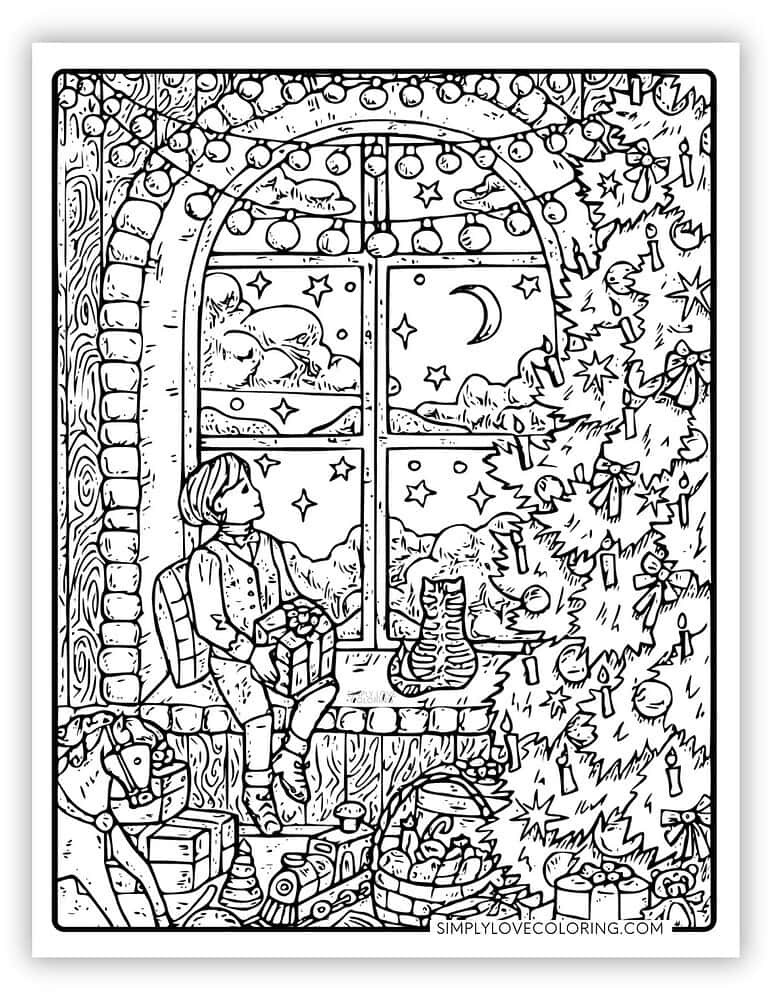 Christmas Coloring Pages for Adults (Free PDF Printables) - Simply Love ...
