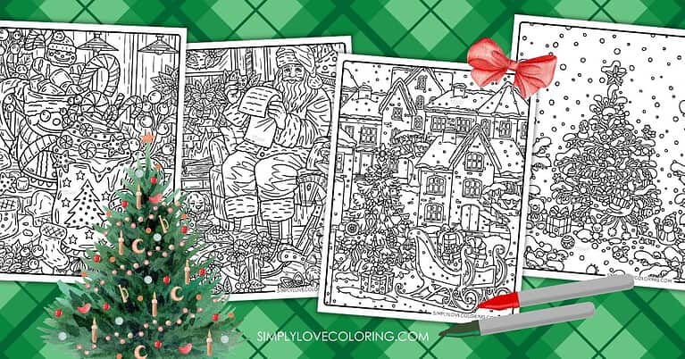 Christmas Coloring Pages for Adults (Free PDF Printables) - Simply Love ...