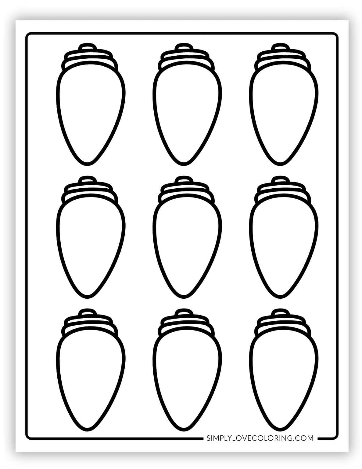 Christmas Lights Templates (Free PDF Printables) - Simply Love Coloring