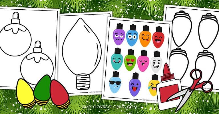 Christmas Lights Templates (Free PDF Printables) - Simply Love Coloring