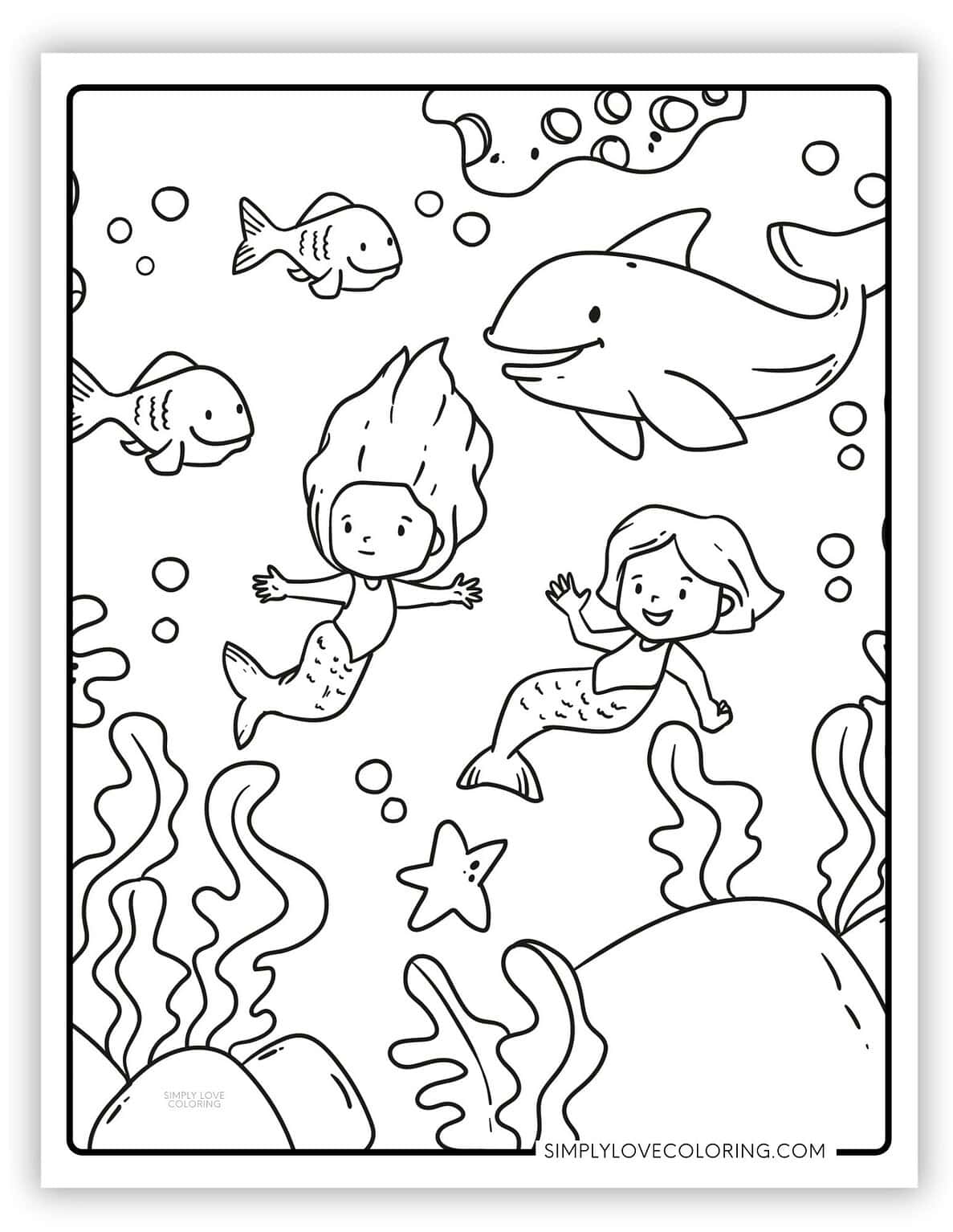 Mermaid Coloring Pages (Free PDF Printables) - Simply Love Coloring