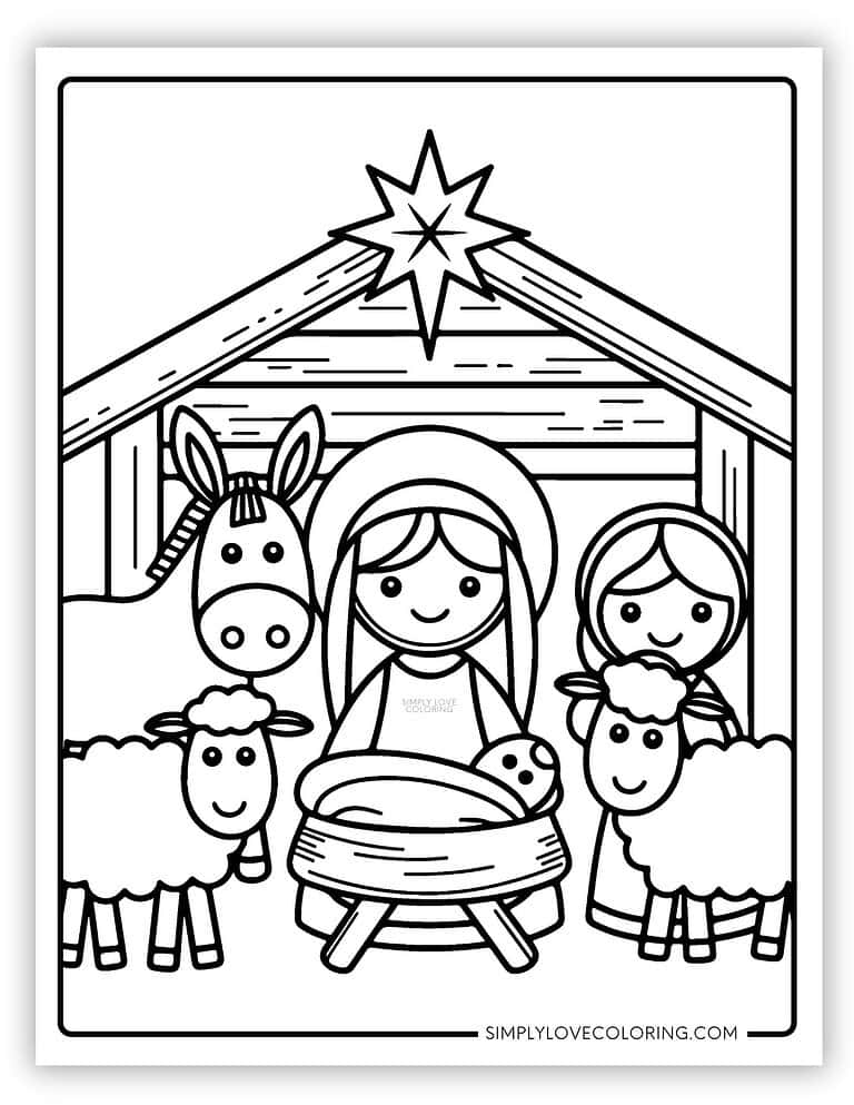 Nativity Coloring Pages (Free PDF Printables) - Simply Love Coloring