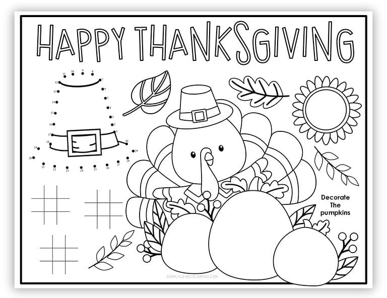Thanksgiving Activity Placemats (Free PDF Printables) - Simply Love ...