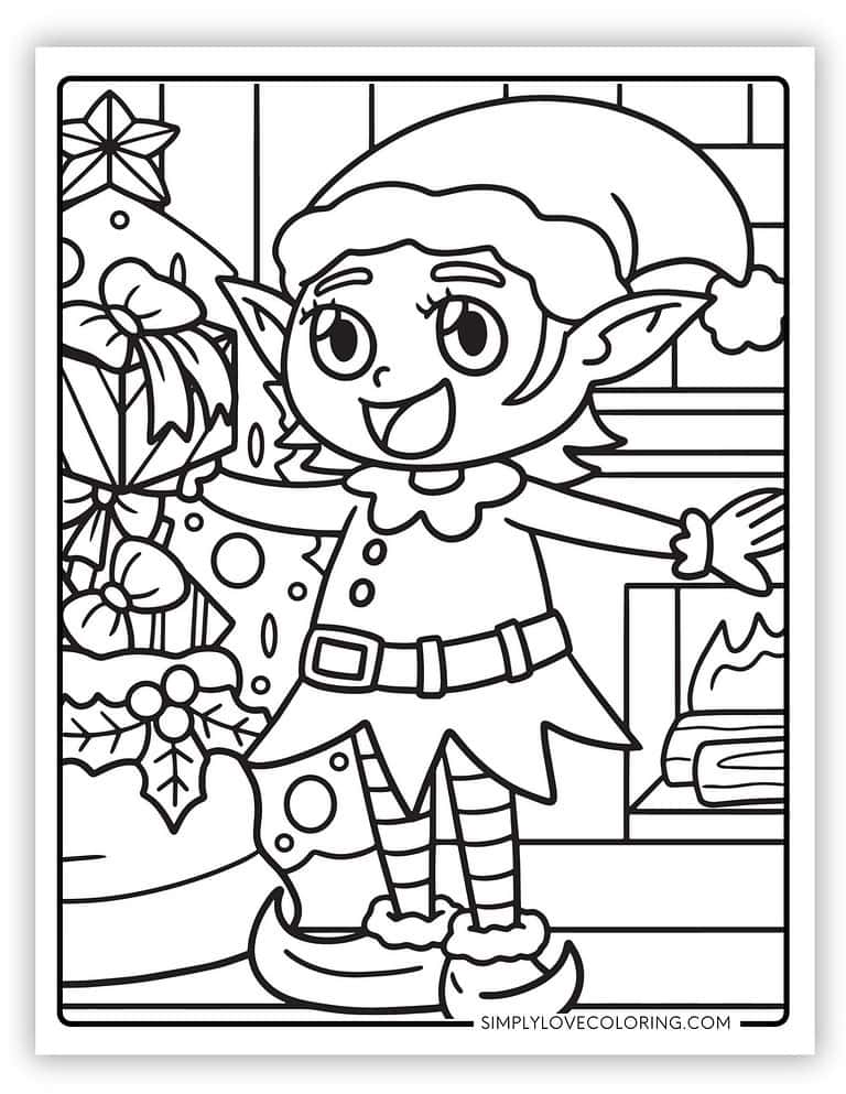 Elf Coloring Pages (Free PDF Printables) - Simply Love Coloring