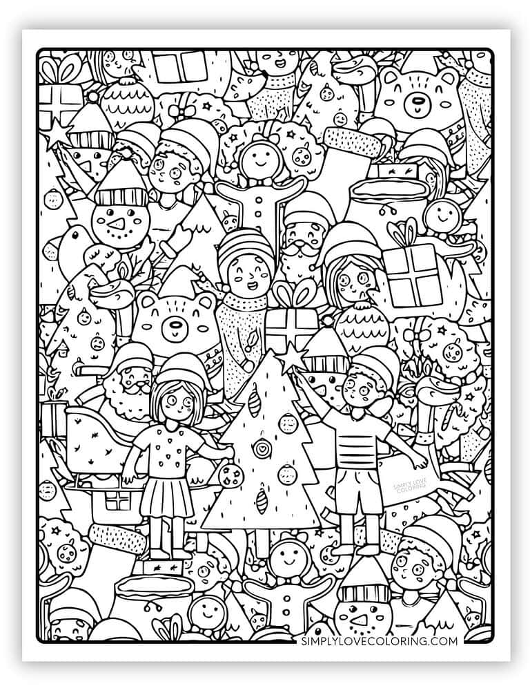 Christmas Coloring Pages for Adults (Free PDF Printables) - Simply Love ...