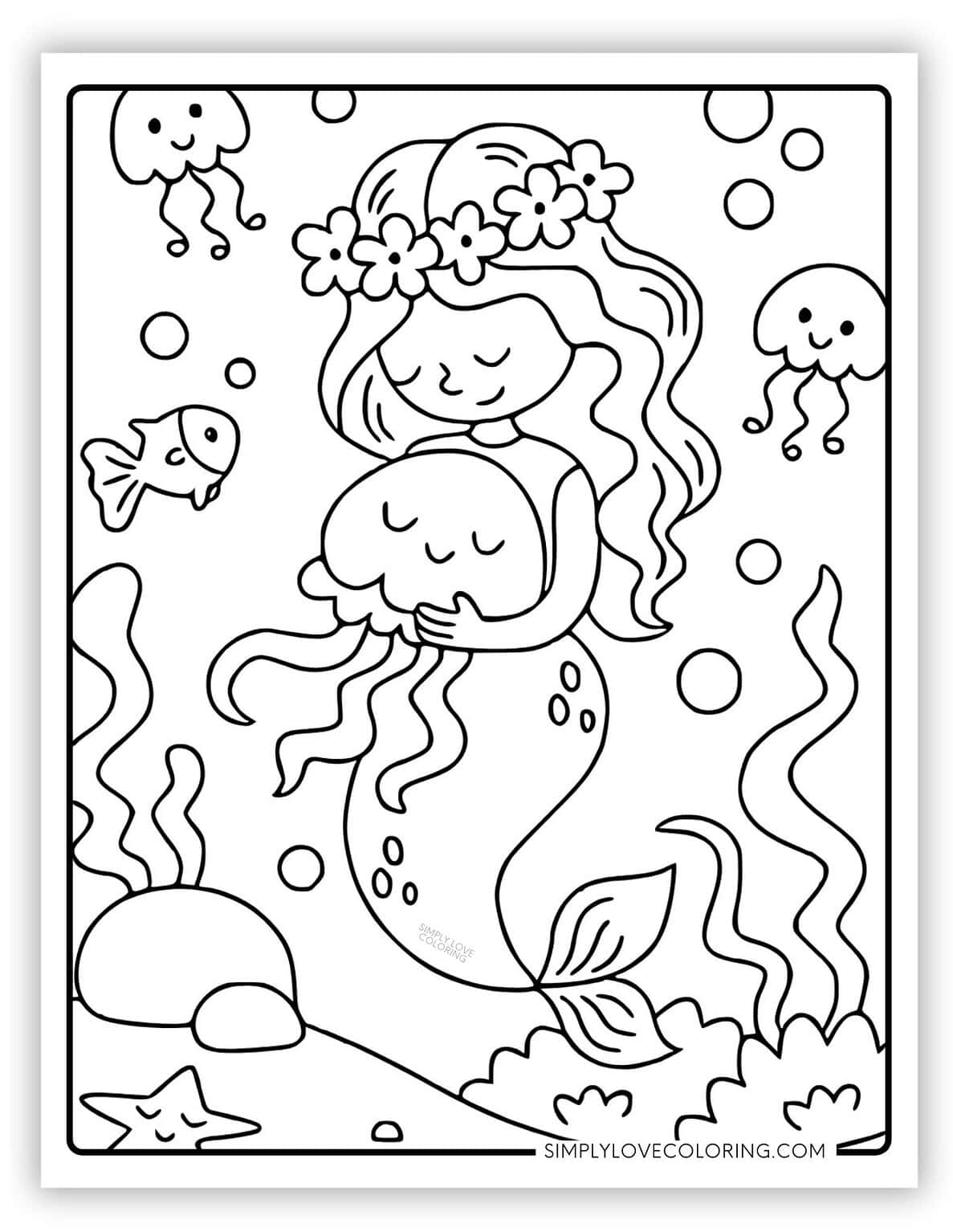 Mermaid Coloring Pages (Free PDF Printables) - Simply Love Coloring