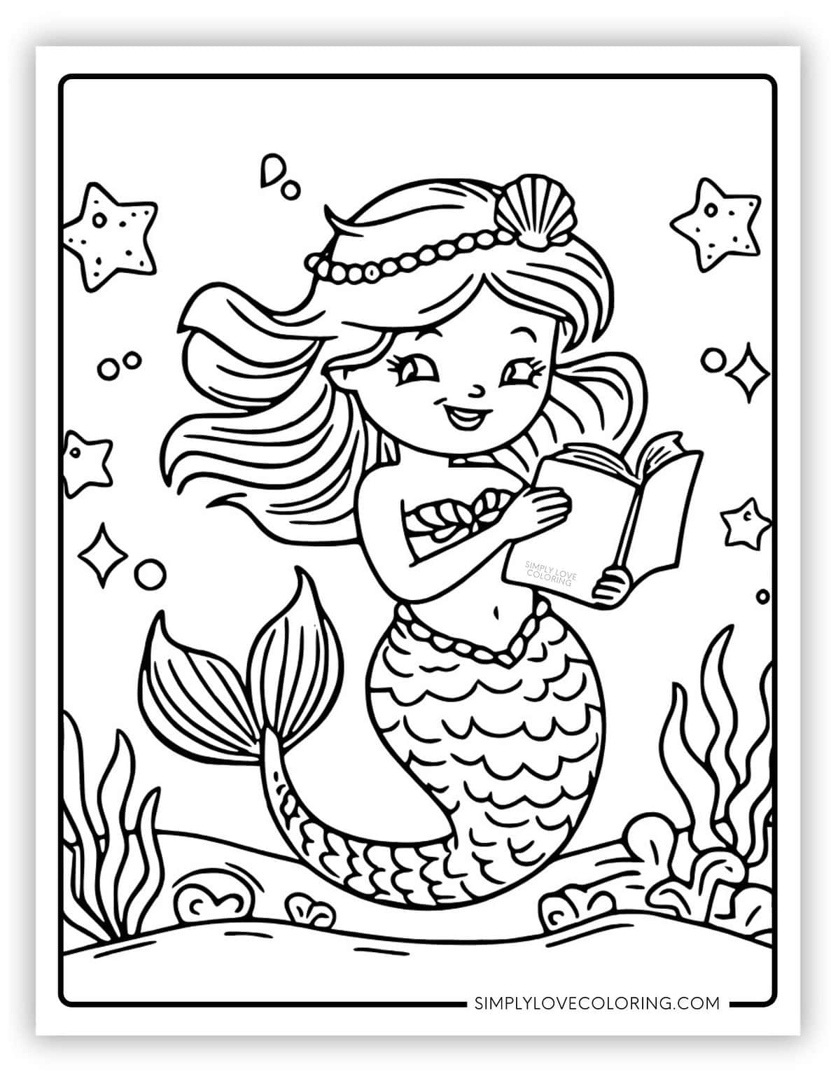 Mermaid Coloring Pages (Free PDF Printables) - Simply Love Coloring