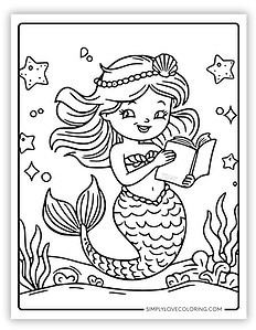 Mermaid Coloring Pages (Free PDF Printables) - Simply Love Coloring