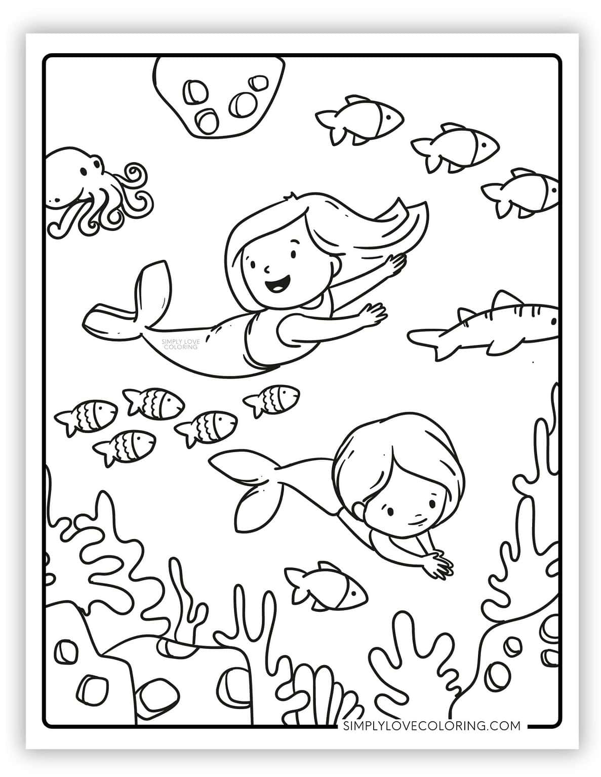 Mermaid Coloring Pages (Free PDF Printables) - Simply Love Coloring