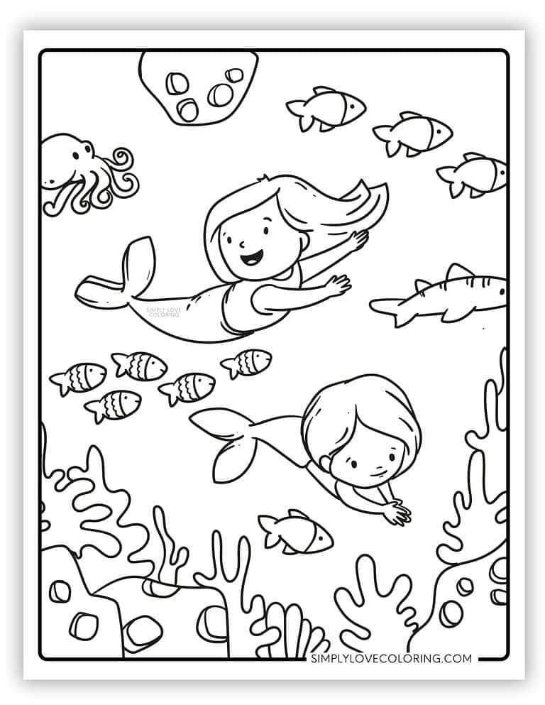 Mermaid Coloring Pages (Free PDF Printables) - Simply Love Coloring