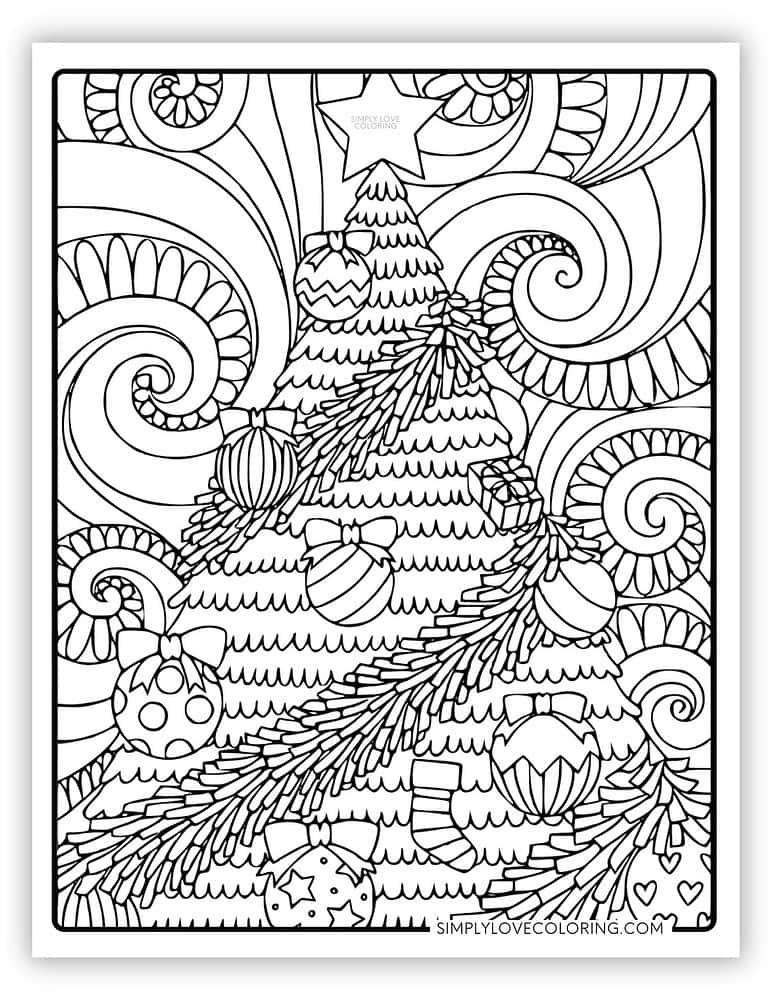Christmas Coloring Pages for Adults (Free PDF Printables) - Simply Love ...