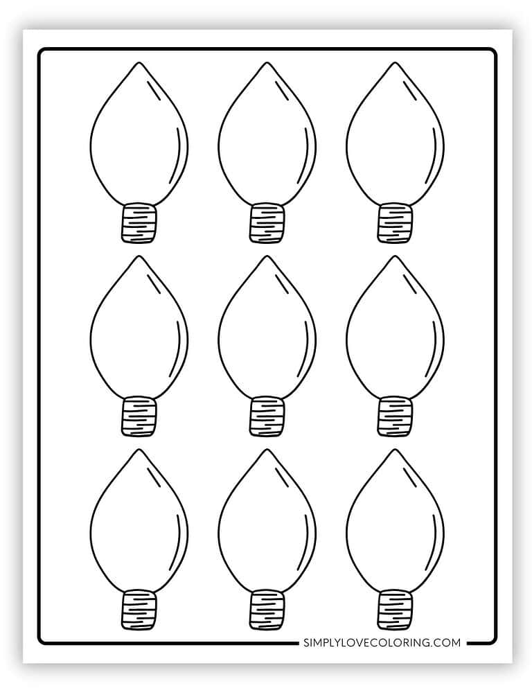 Christmas Lights Templates (Free PDF Printables) - Simply Love Coloring