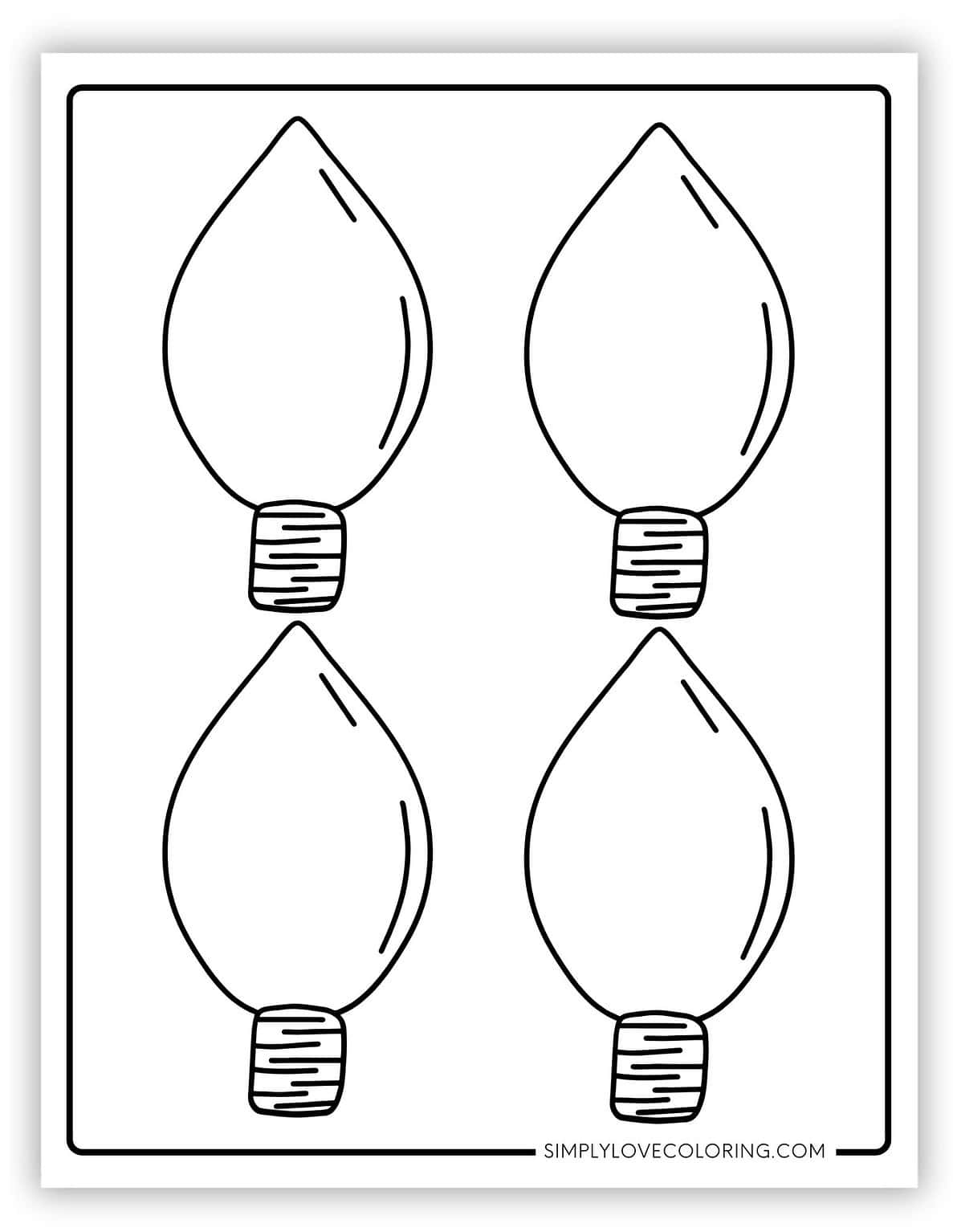 Christmas Lights Templates (Free PDF Printables) - Simply Love Coloring