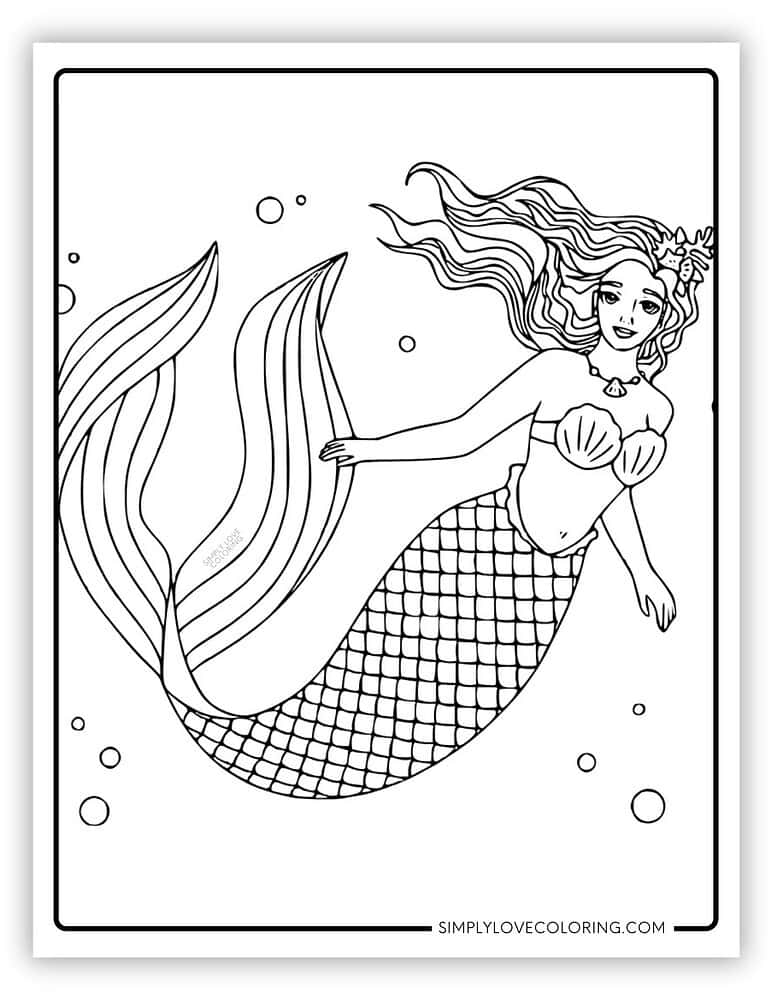 Mermaid Coloring Pages (Free PDF Printables) - Simply Love Coloring
