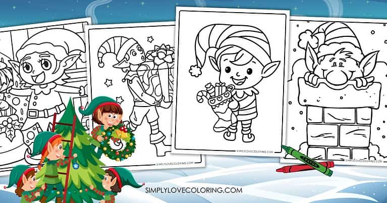 Elf Coloring Pages (Free PDF Printables) - Simply Love Coloring