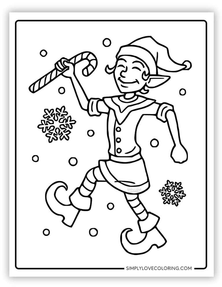Elf Coloring Pages (Free PDF Printables) - Simply Love Coloring