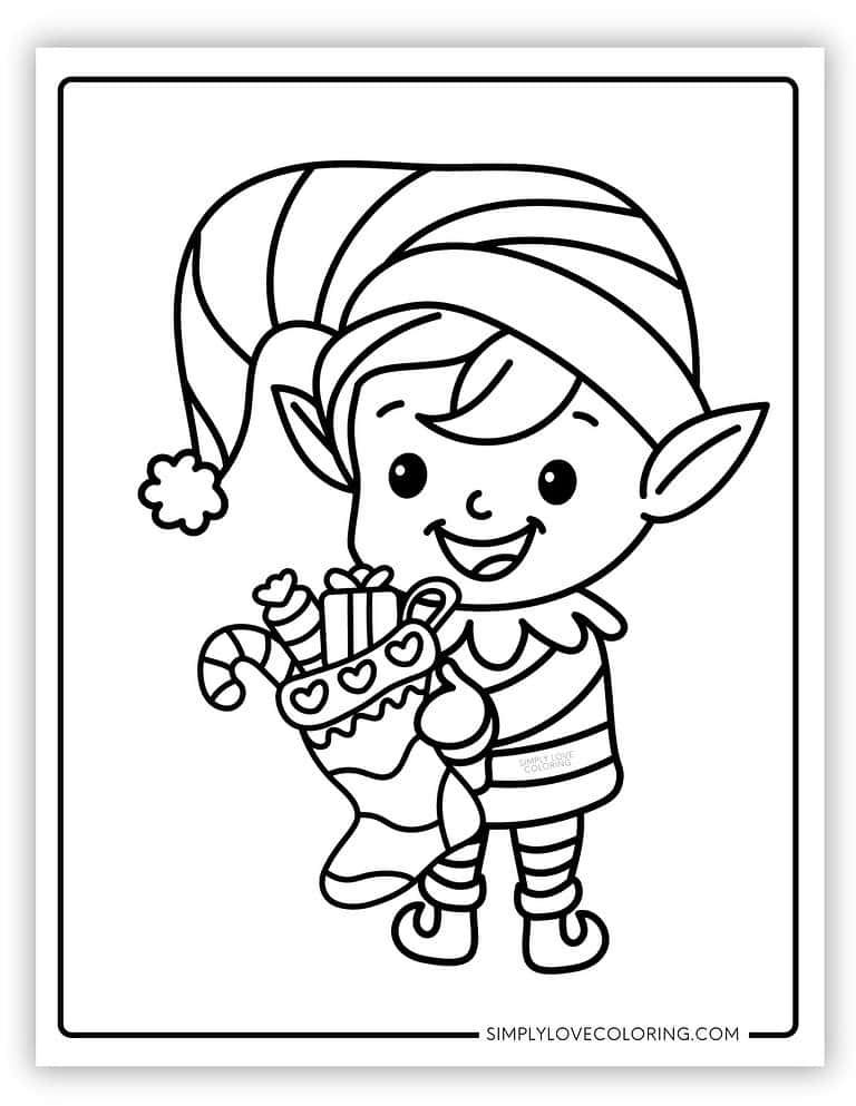Elf Coloring Pages (Free PDF Printables) - Simply Love Coloring