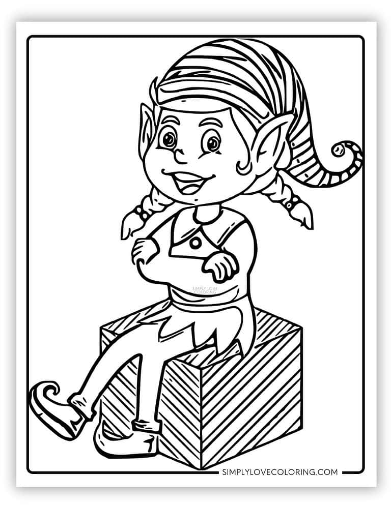 Elf Coloring Pages (Free PDF Printables) - Simply Love Coloring