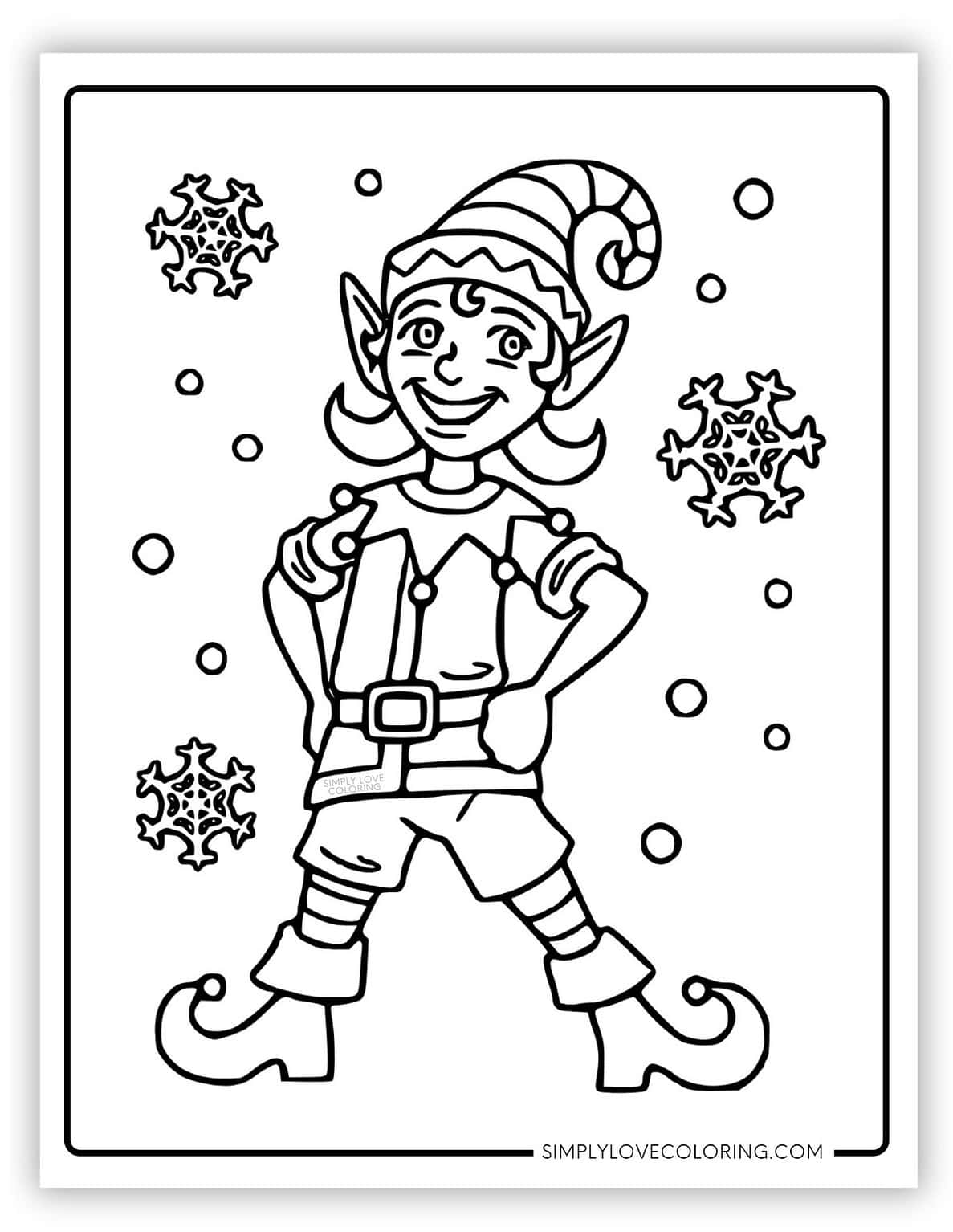 Elf Coloring Pages (Free PDF Printables) - Simply Love Coloring