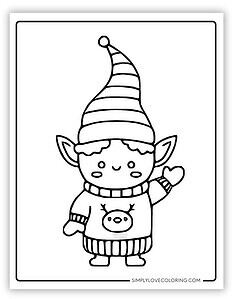 Elf Coloring Pages (Free PDF Printables) - Simply Love Coloring
