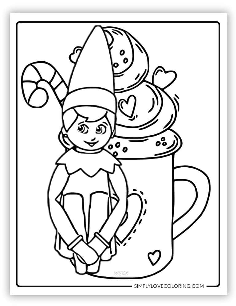 Elf on the Shelf Coloring Pages (Free PDF Printables) - Simply Love ...