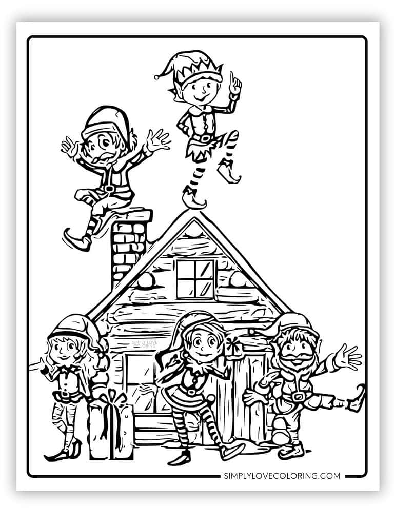 Elf Coloring Pages (Free PDF Printables) - Simply Love Coloring
