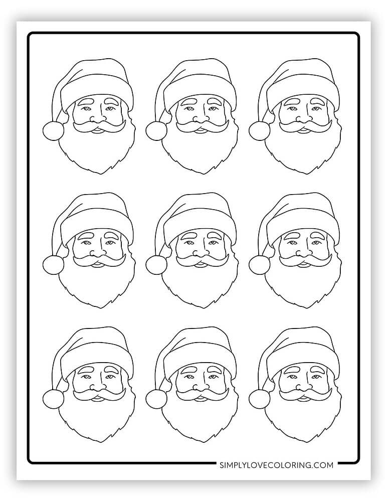 Santa Templates (Free PDF Printables) - Simply Love Coloring