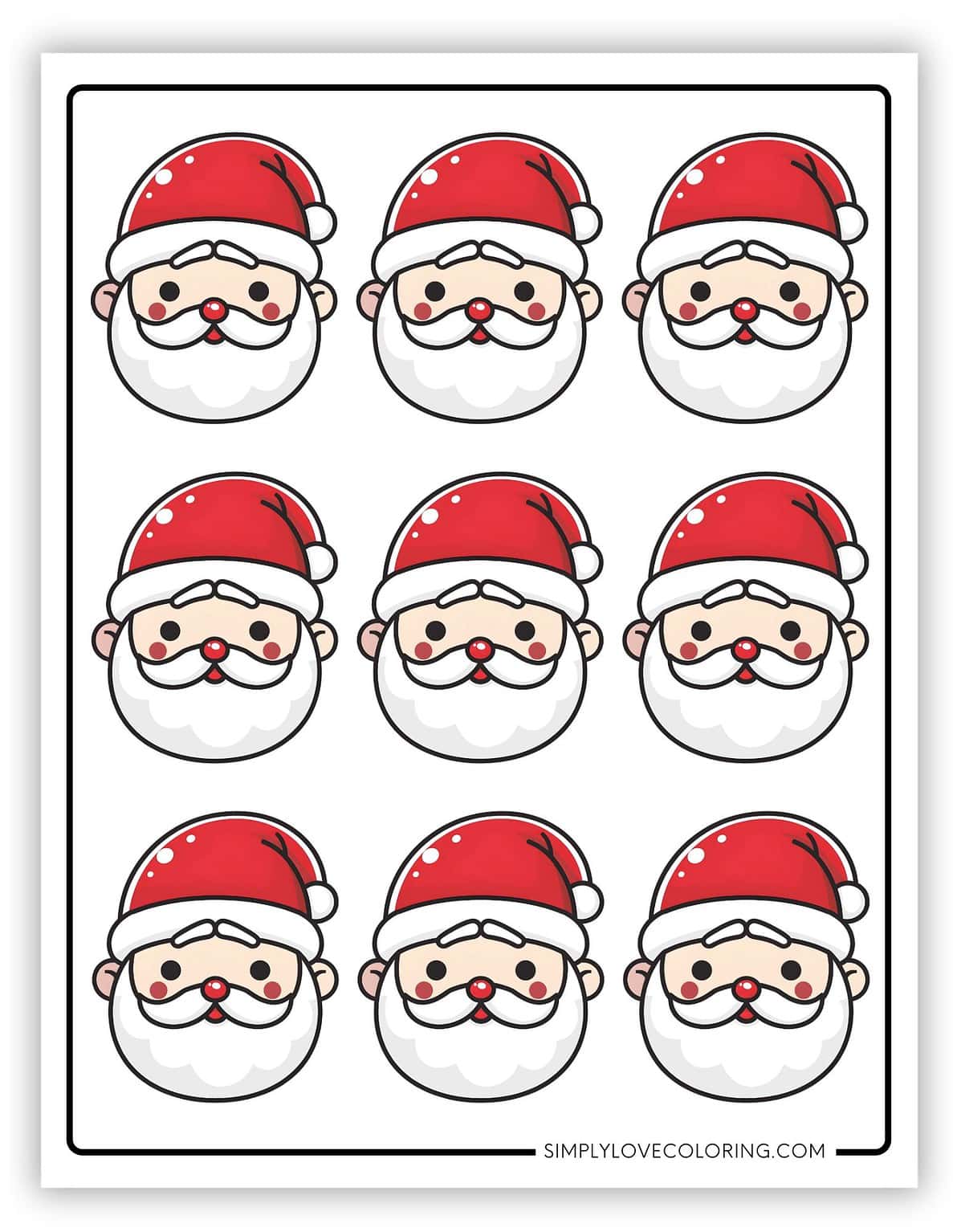 Santa Templates (Free PDF Printables) - Simply Love Coloring