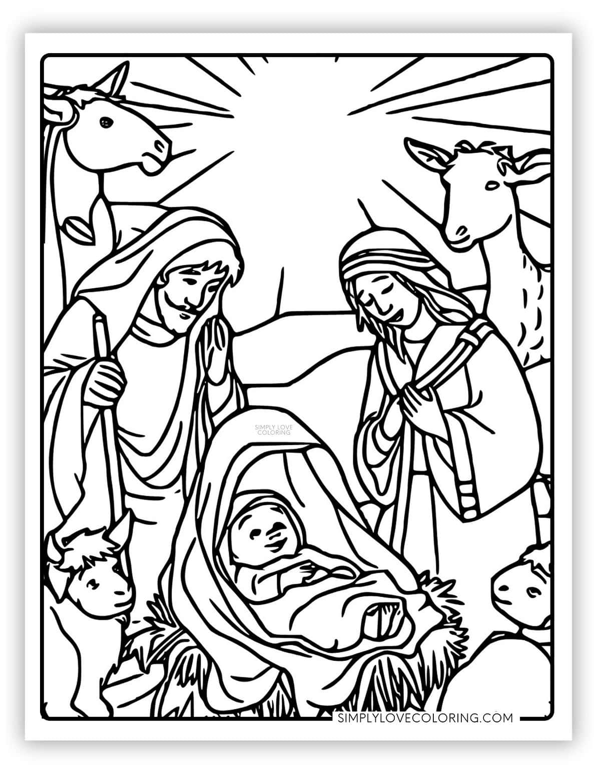 Nativity Coloring Pages (Free PDF Printables) - Simply Love Coloring