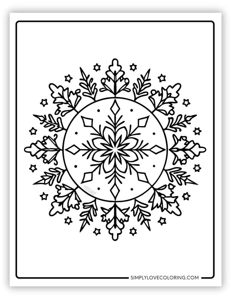 Snowflake Coloring Pages (Free PDF Printables) - Simply Love Coloring