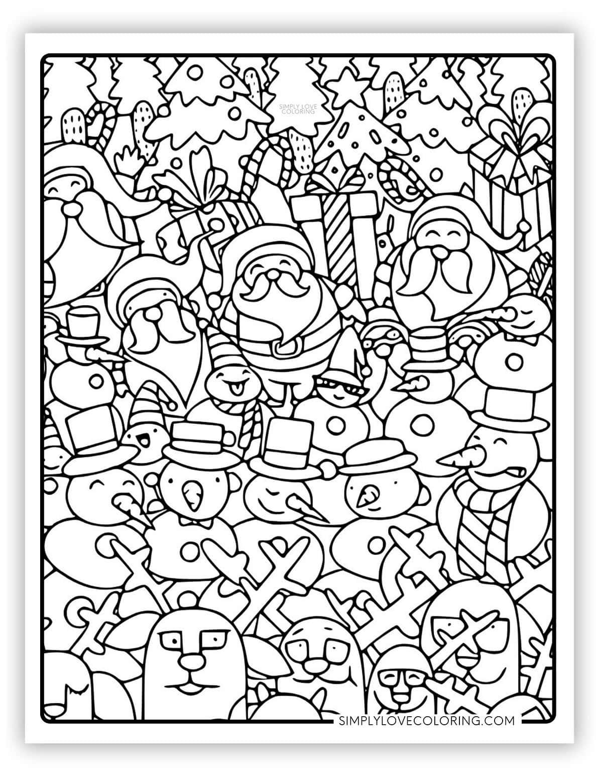 Christmas Coloring Pages for Adults (Free PDF Printables) - Simply Love ...
