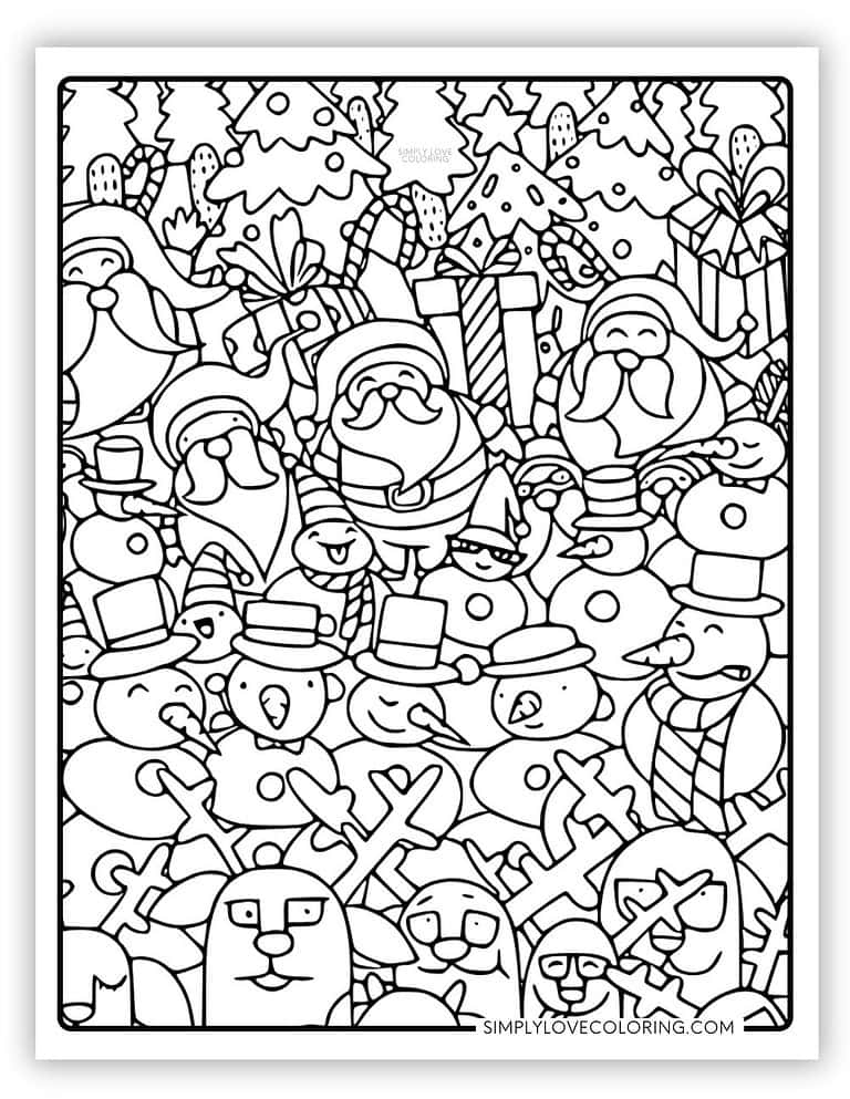 Christmas Coloring Pages for Adults (Free PDF Printables) - Simply Love ...