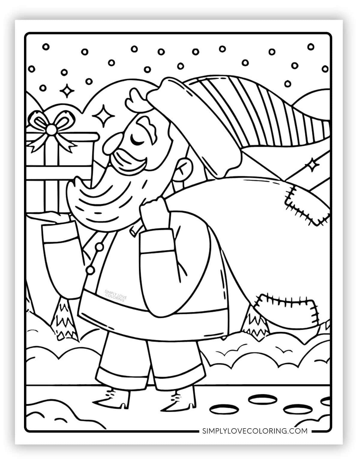 Santa Claus Coloring Pages (Free PDF Printables) - Simply Love Coloring