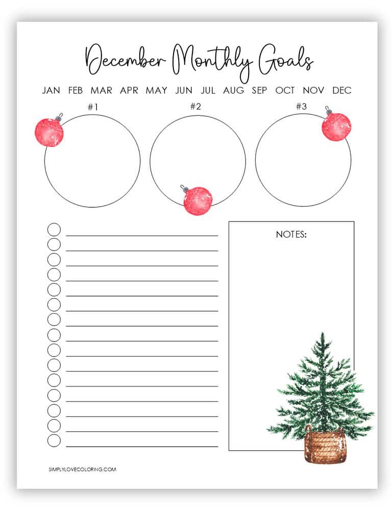 December Planner Printables (Free PDF Downloads) - Simply Love Coloring