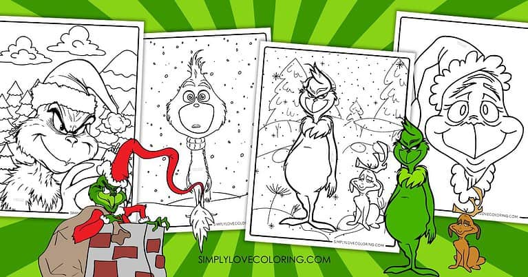 Grinch Coloring Pages (Free PDF Printables) – Simply Love Coloring