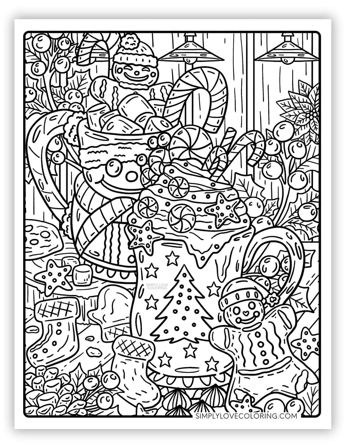 Christmas Coloring Pages for Adults (Free PDF Printables) - Simply Love ...