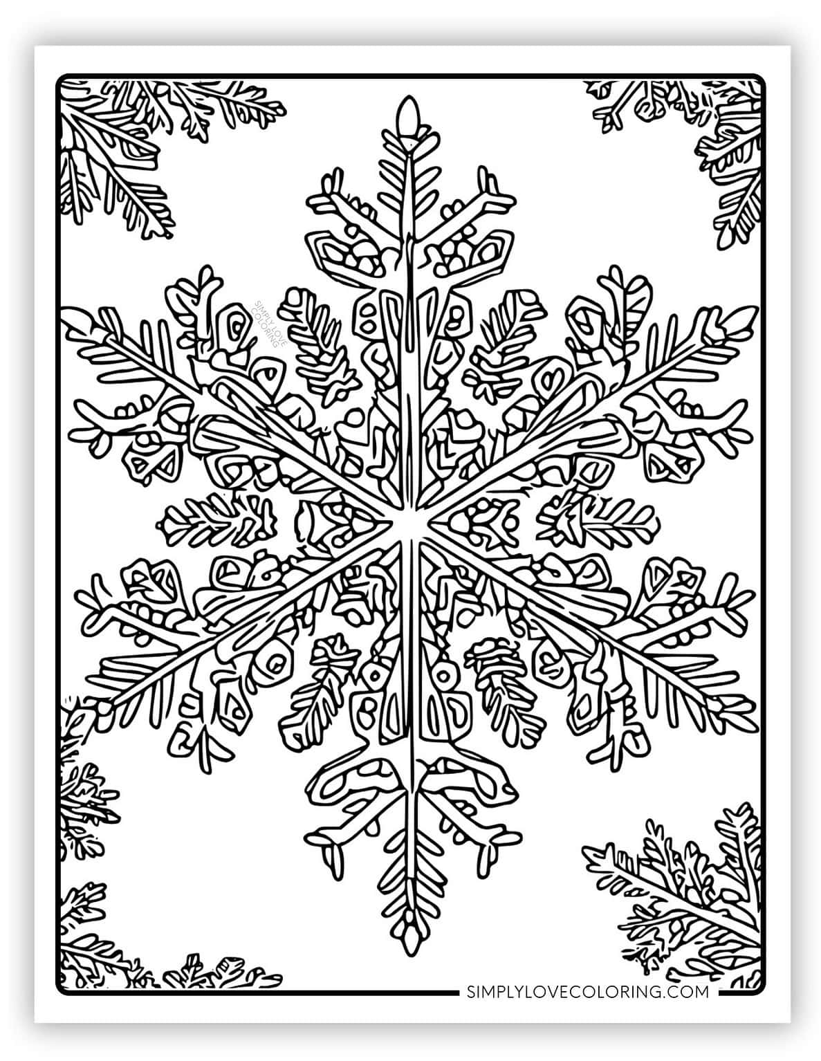 Snowflake Coloring Pages (Free PDF Printables) - Simply Love Coloring