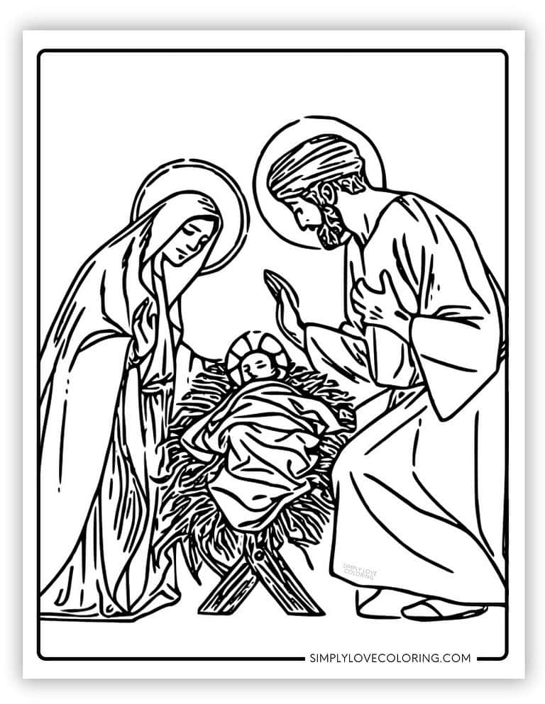 Nativity Coloring Pages (Free PDF Printables) - Simply Love Coloring