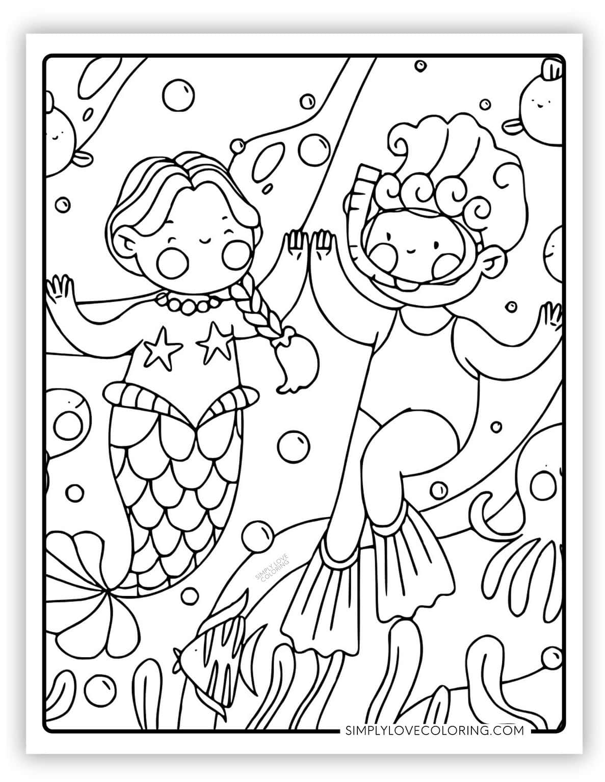 Mermaid Coloring Pages (Free PDF Printables) - Simply Love Coloring