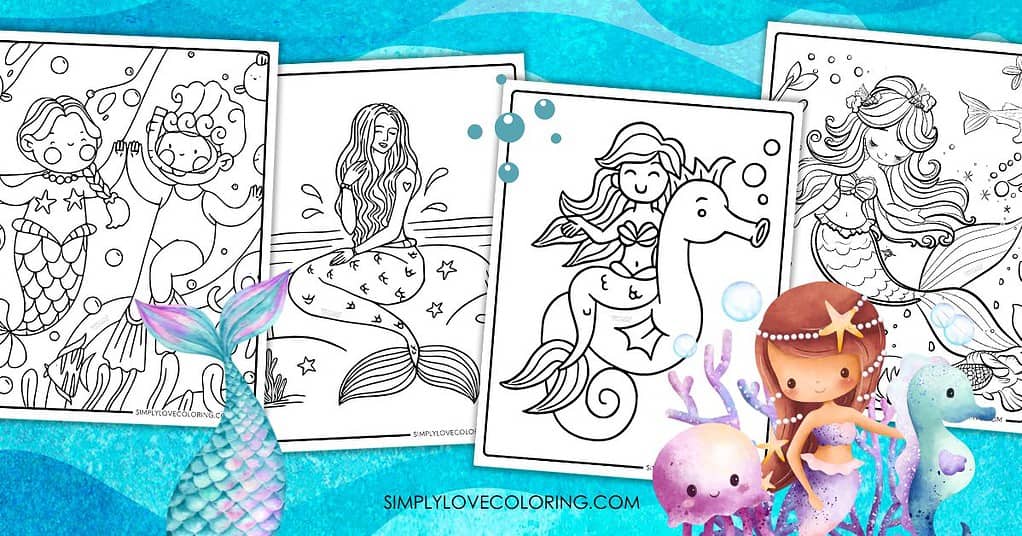 Mermaid Coloring Pages (Free PDF Printables) - Simply Love Coloring