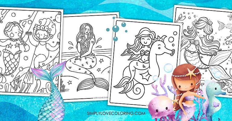 Mermaid Coloring Pages (Free PDF Printables) - Simply Love Coloring