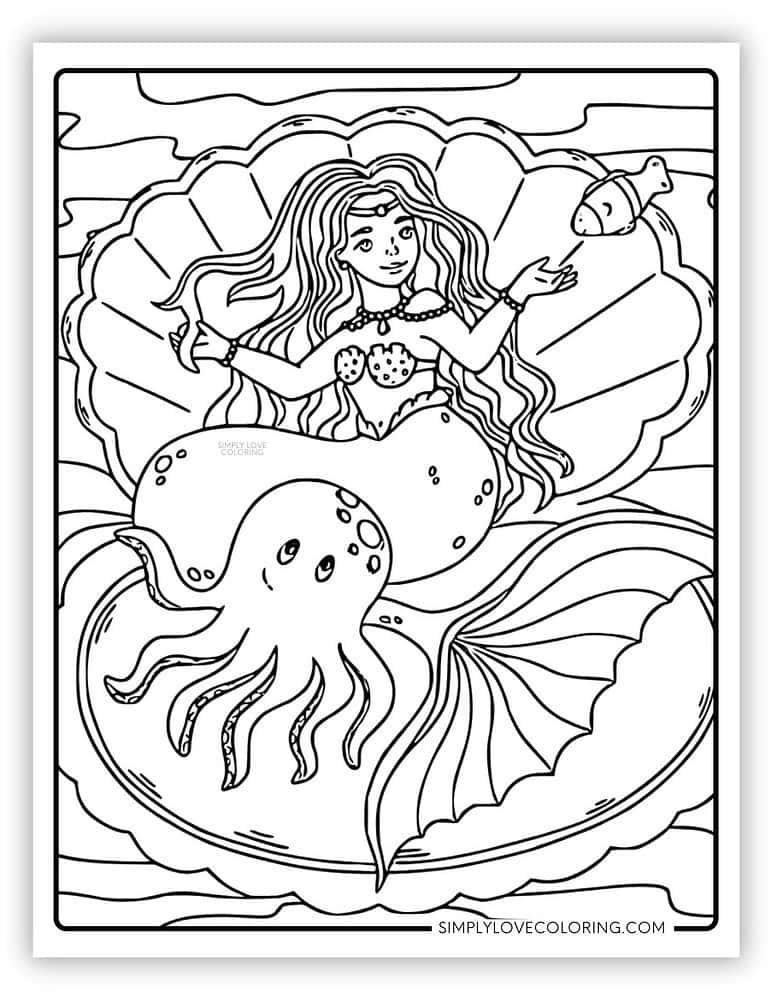 Mermaid Coloring Pages (Free PDF Printables) - Simply Love Coloring