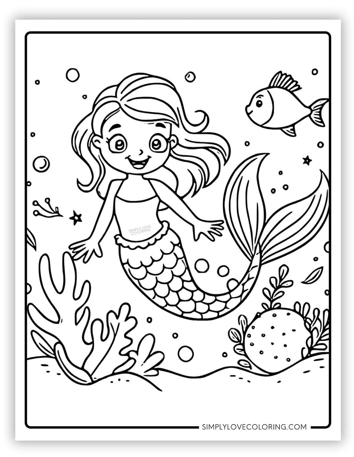 Mermaid Coloring Pages (Free PDF Printables) - Simply Love Coloring