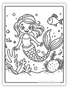Mermaid Coloring Pages (Free PDF Printables) - Simply Love Coloring