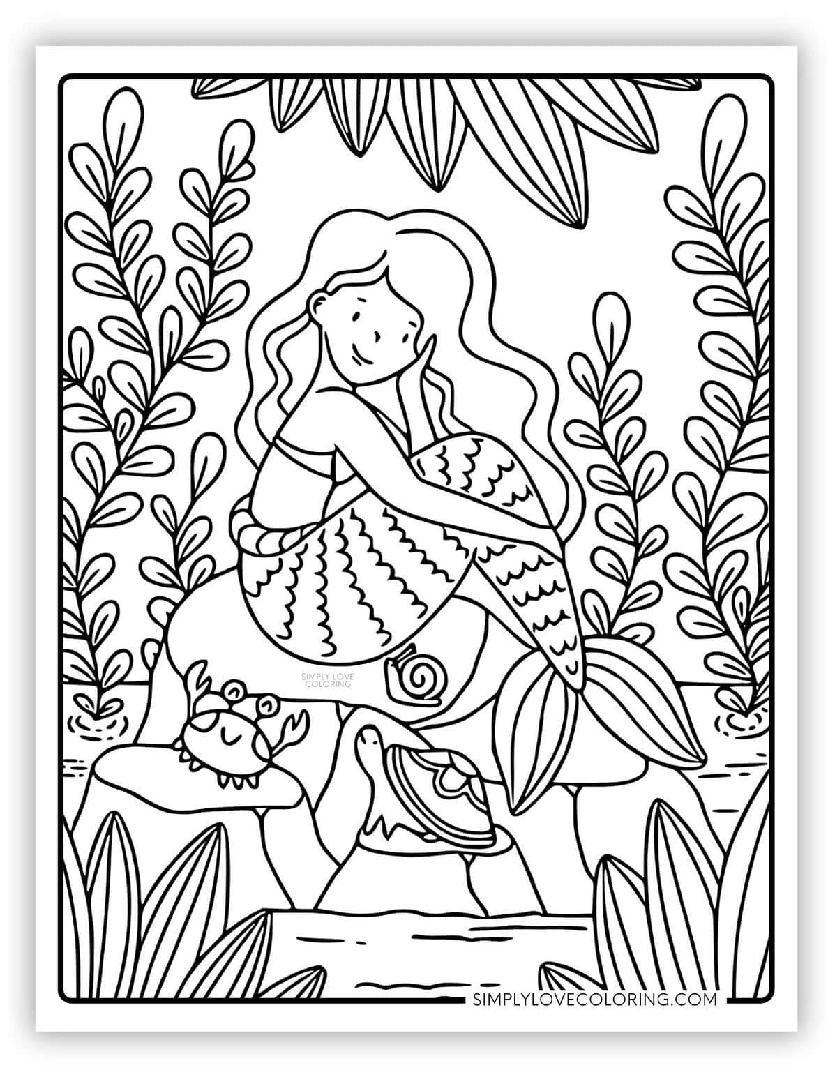 Mermaid Coloring Pages (Free PDF Printables) - Simply Love Coloring