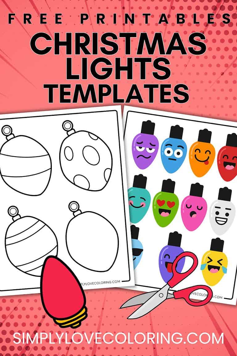 Christmas Lights Templates (Free PDF Printables) - Simply Love Coloring