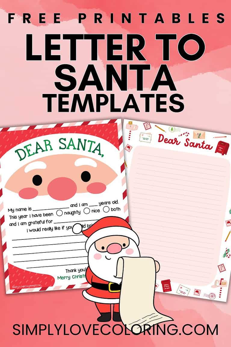 Letter to Santa Templates (Free PDF Printables) - Simply Love Coloring
